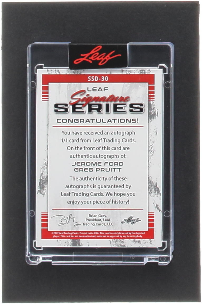 Jerome Ford / Greg Pruitt 2022 Leaf Signature Series Gold #SSD30 #1/1 ...
