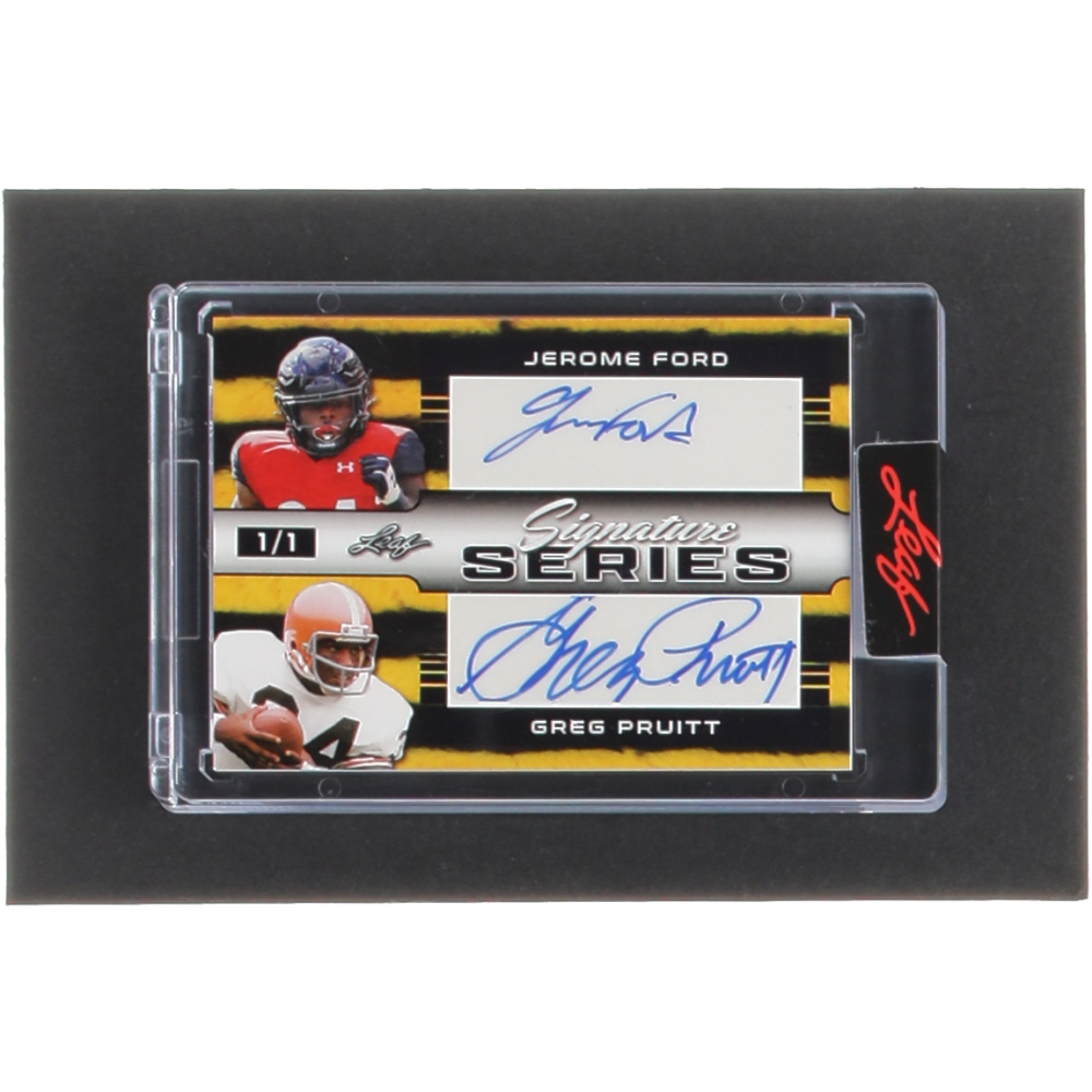 Jerome Ford / Greg Pruitt 2022 Leaf Signature Series Gold #SSD30 #1/1 ...