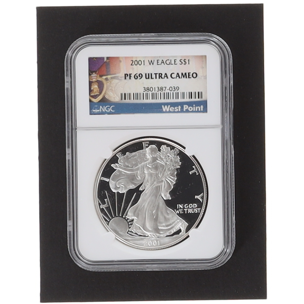 2001-W American Silver Eagle - West Point Label (NGC PF69 Ultra Cameo) | Pristine Auction