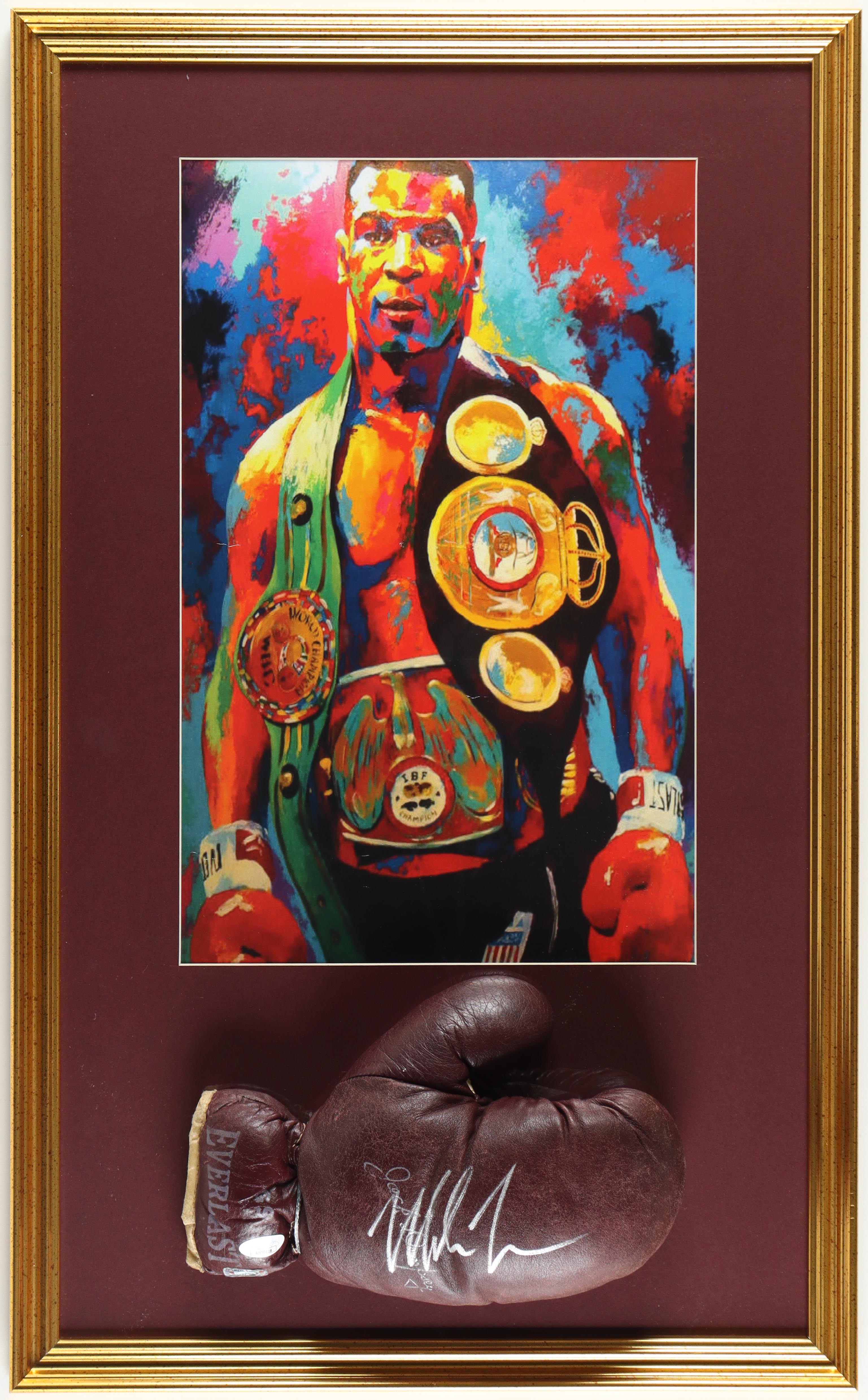 Mike Tyson Signed Custom Framed Vintage "Jack Dempsey" Everlast Boxing ...