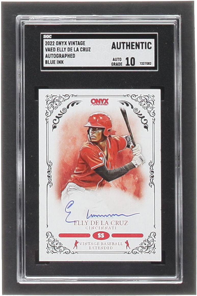 Elly De La Cruz 2022 Onyx Vintage Autographs Blue Ink #VAED (SGC ...