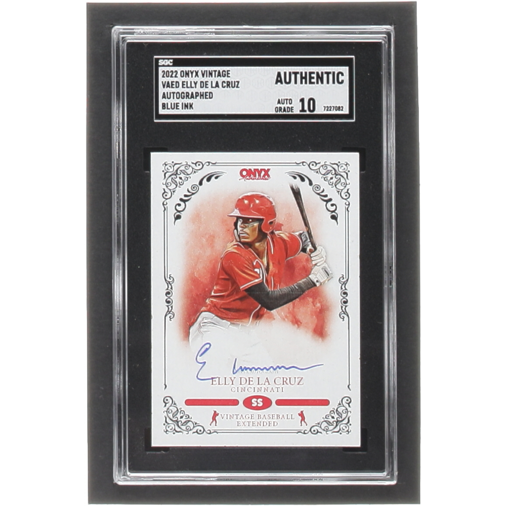 Elly De La Cruz 2022 Onyx Vintage Autographs Blue Ink #VAED (SGC ...
