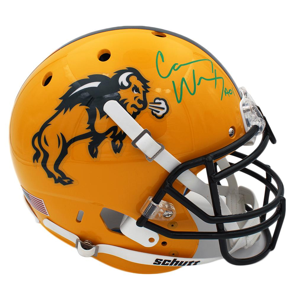 Carson Wentz Signed North Dakota State Bison Full-Size Authentic On ...
