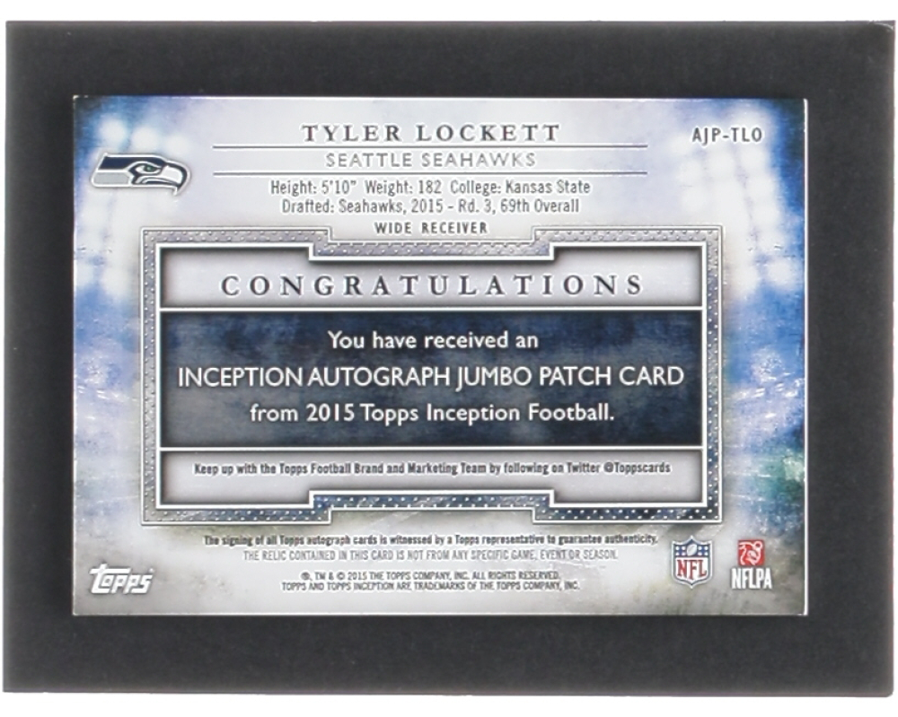 Tyler Lockett 2015 Topps Inception Rookie Jumbo Patch Autographs Green ...