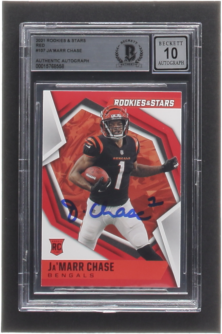 Ja'Marr Chase Signed 2021 Rookies and Stars Red #107 RC (BGS ...