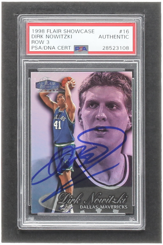 Dirk Nowitzki Signed 1998-99 Flair Showcase Row 3 #16 RC (PSA ...