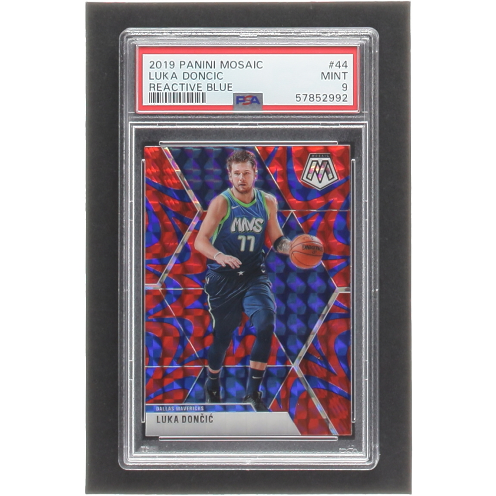 Luka Doncic 2019-20 Panini Mosaic Mosaic Blue Reactive #44 (PSA 9) | Pristine Auction