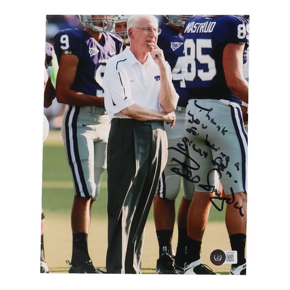 Bill Snyder Signed Kansas State Wildcats 8x10 Photo Inscribed "Thank ...