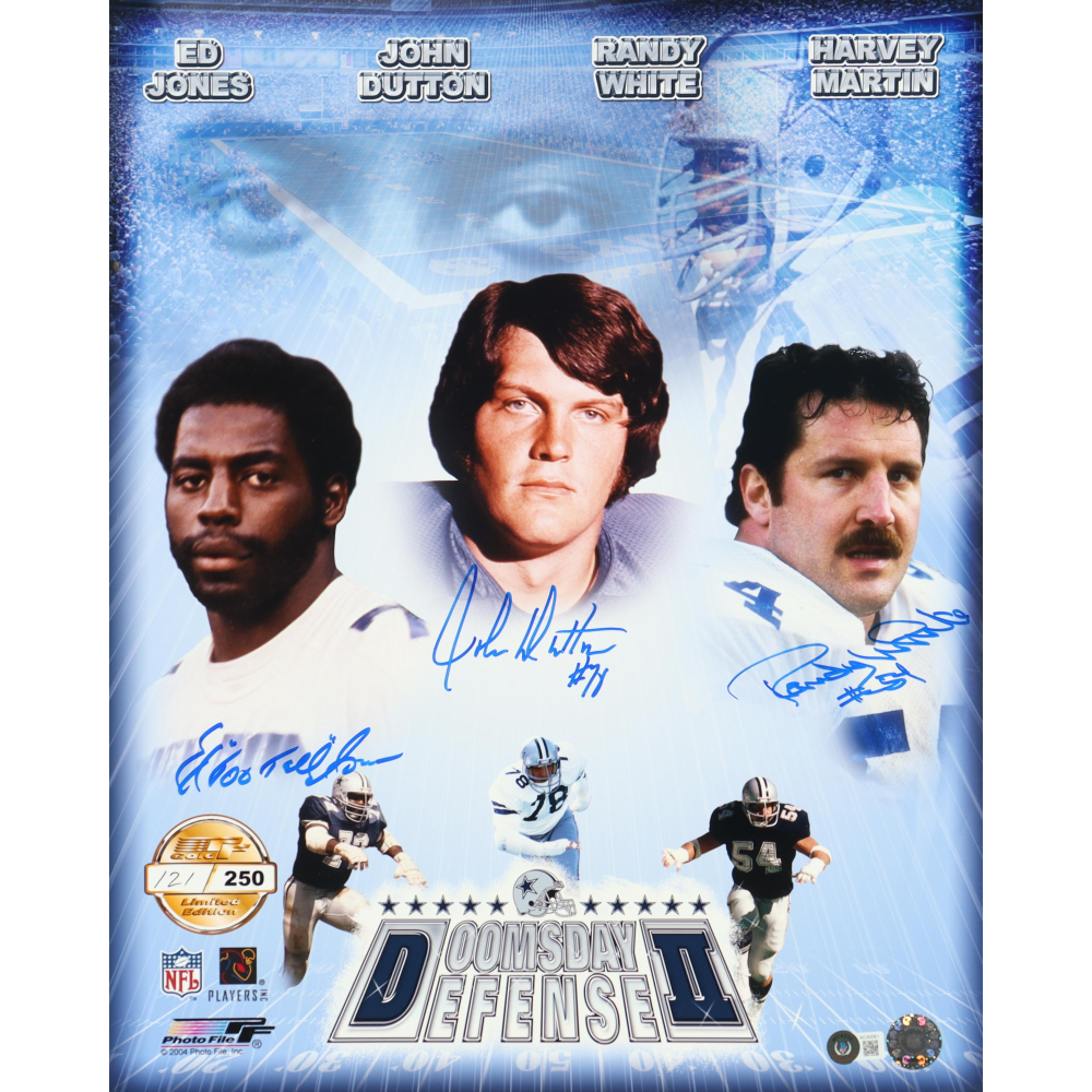 Randy White, Ed "Too Tall" Jones & John Dutton Signed LE Cowboys 16x20 ...