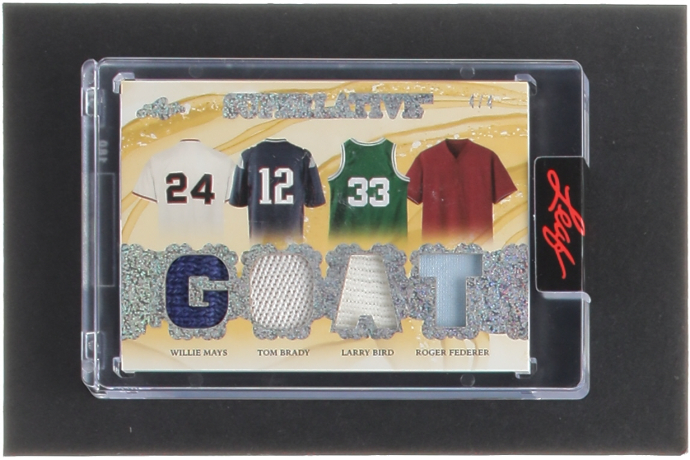 Willie Mays / Tom Brady / Larry Bird / Roger Federer 2023 Leaf ...