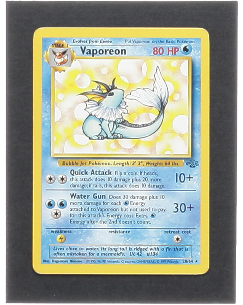 Vaporeon Pokemon 1999 Jungle #28 | Pristine Auction