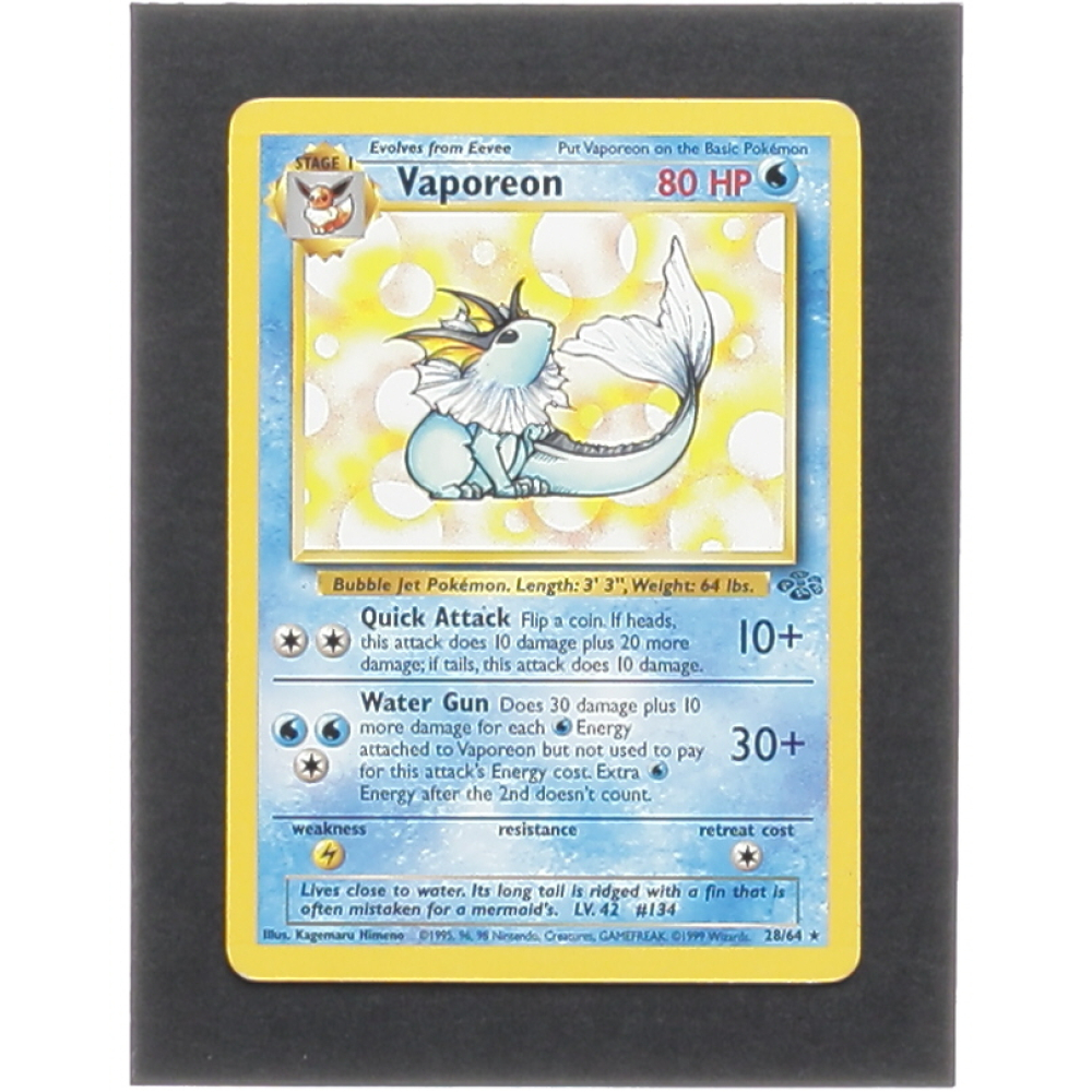 Vaporeon Pokemon 1999 Jungle #28 | Pristine Auction