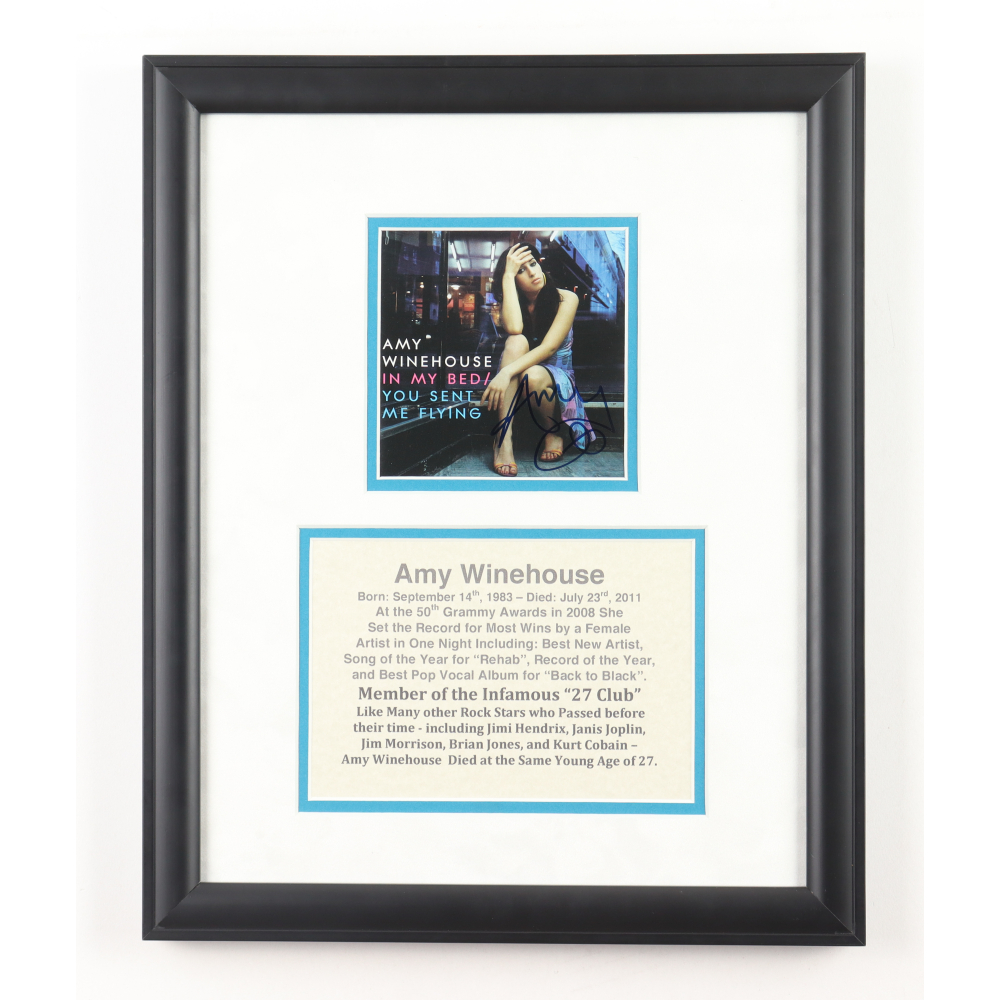 Amy Winehouse Signed "In My Bed / You Sent Me Flying" Custom Framed CD ...