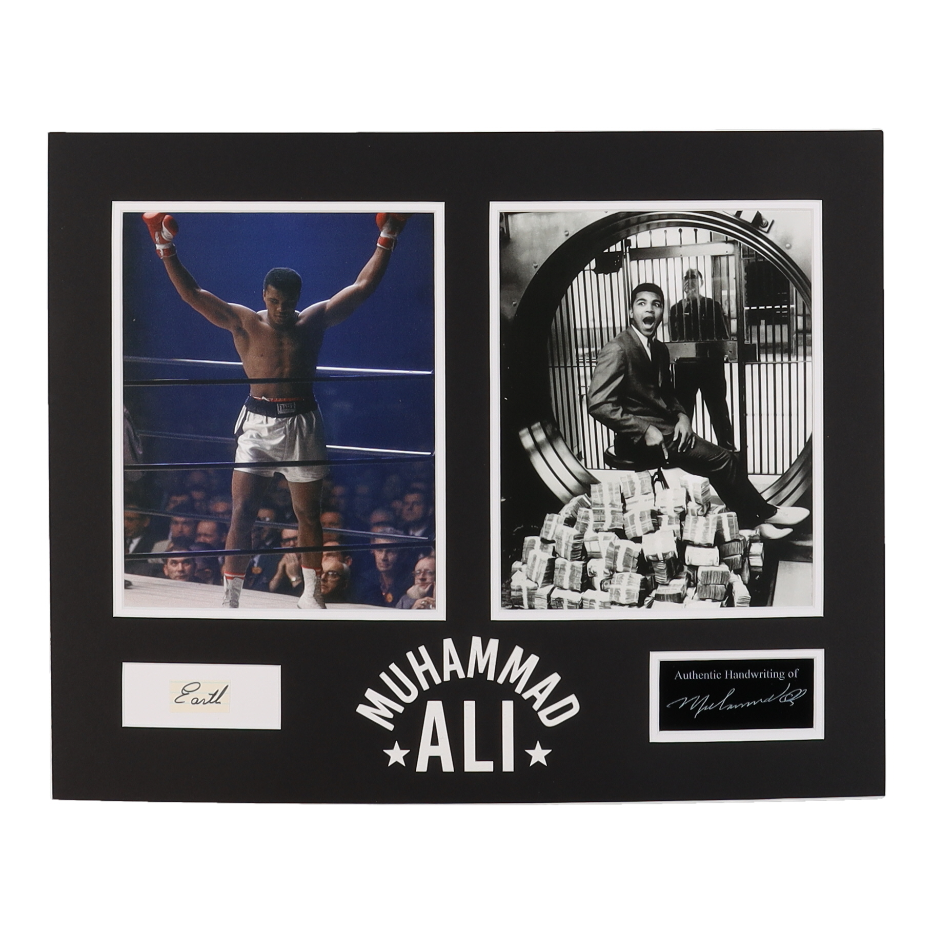 Muhammad Ali Signed Custom Matted Index Card Cut Display (JSA ...