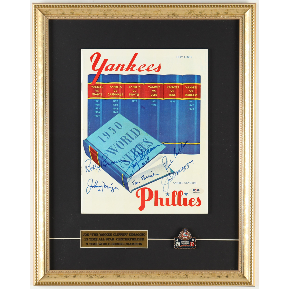 1950 World Series Program Custom Framed Display with 1950 World Series ...