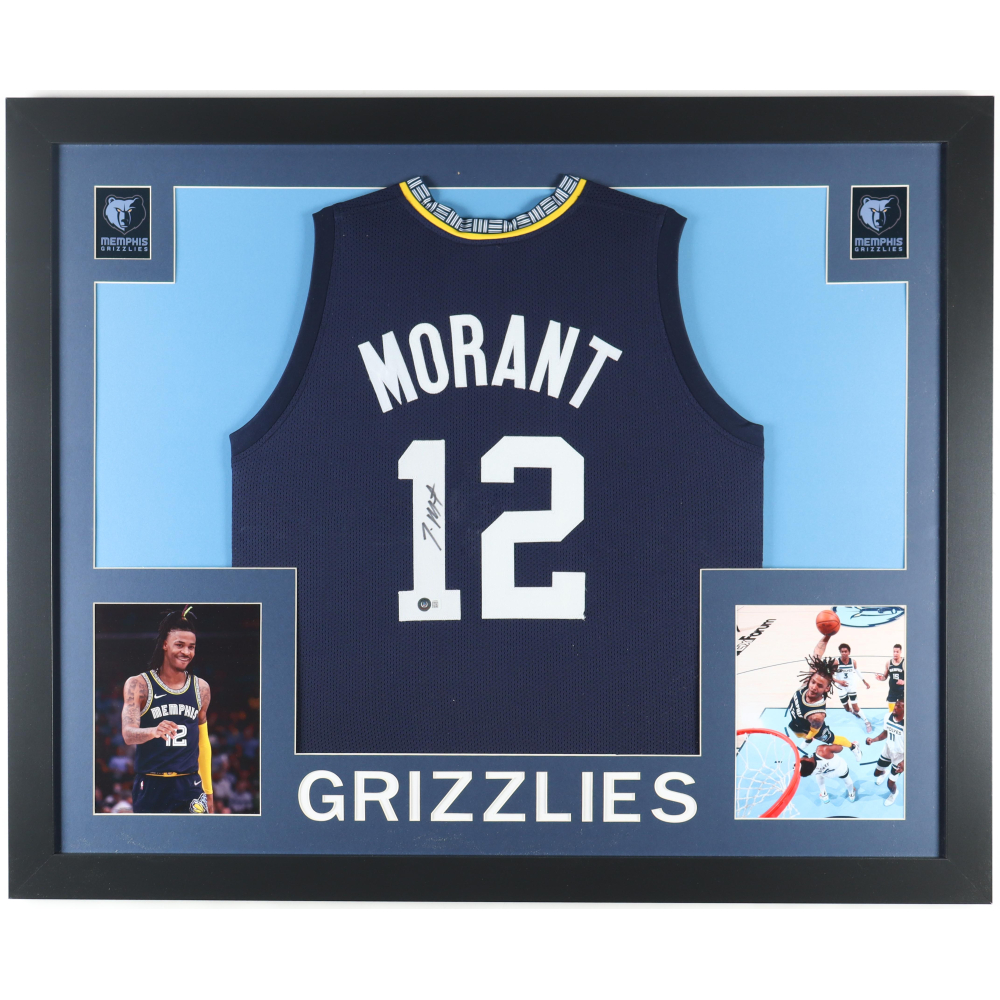 Ja Morant Signed 35x43 Custom Framed Jersey Display (Beckett ...