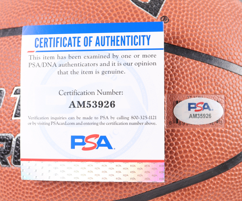 Jerry West Signed NBA Basketball With Lakers Display Case (PSA ...