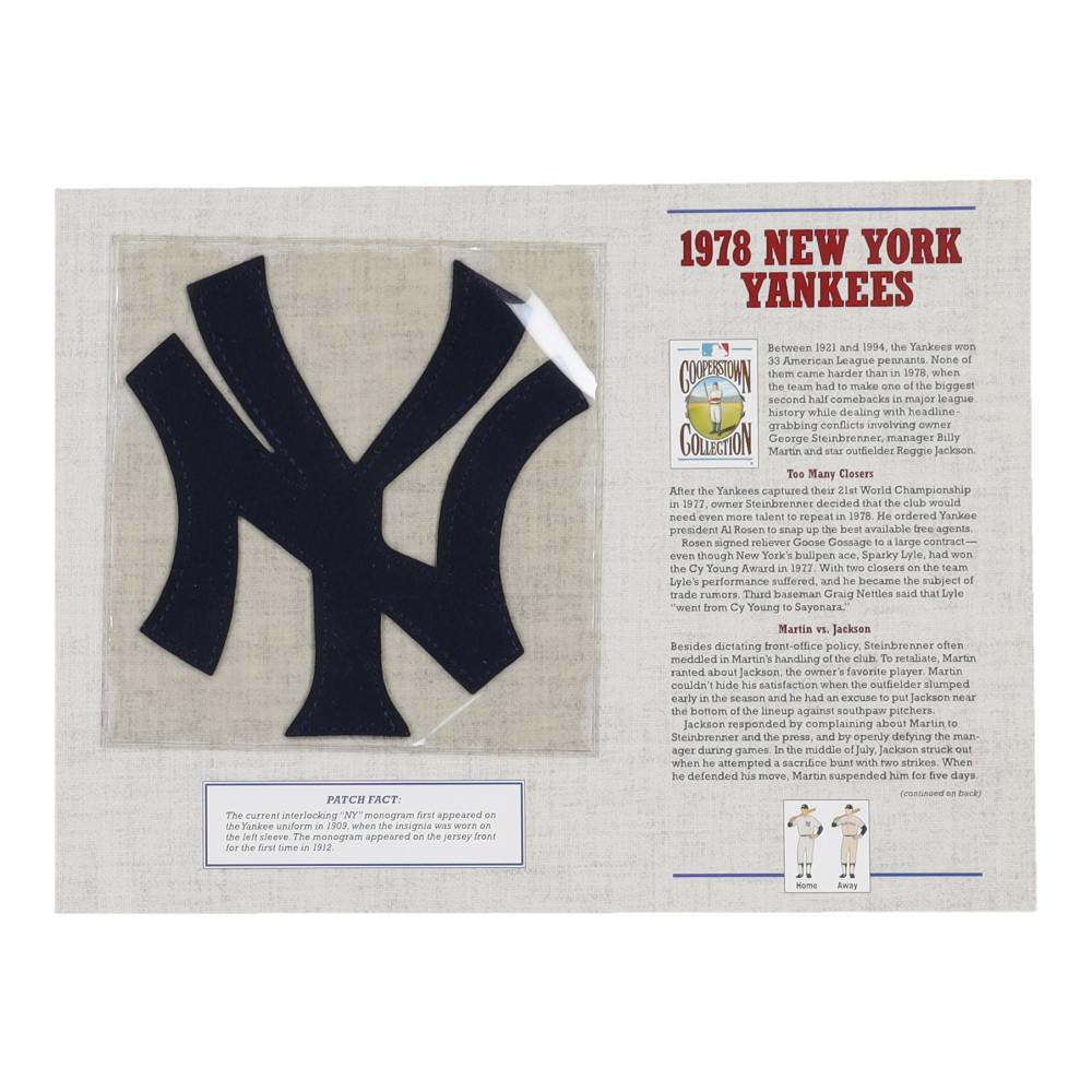 1978 Yankees Cooperstown Collections Statistics Commemorative 9x12 Stat ...