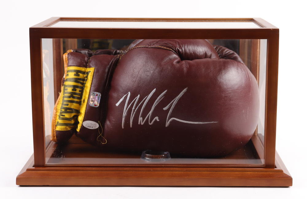Mike Tyson Signed Vintage Everlast Boxing Glove with Wooden Mirror ...