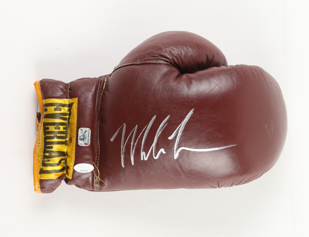 Mike Tyson Signed Vintage Everlast Boxing Glove with Wooden Mirror ...