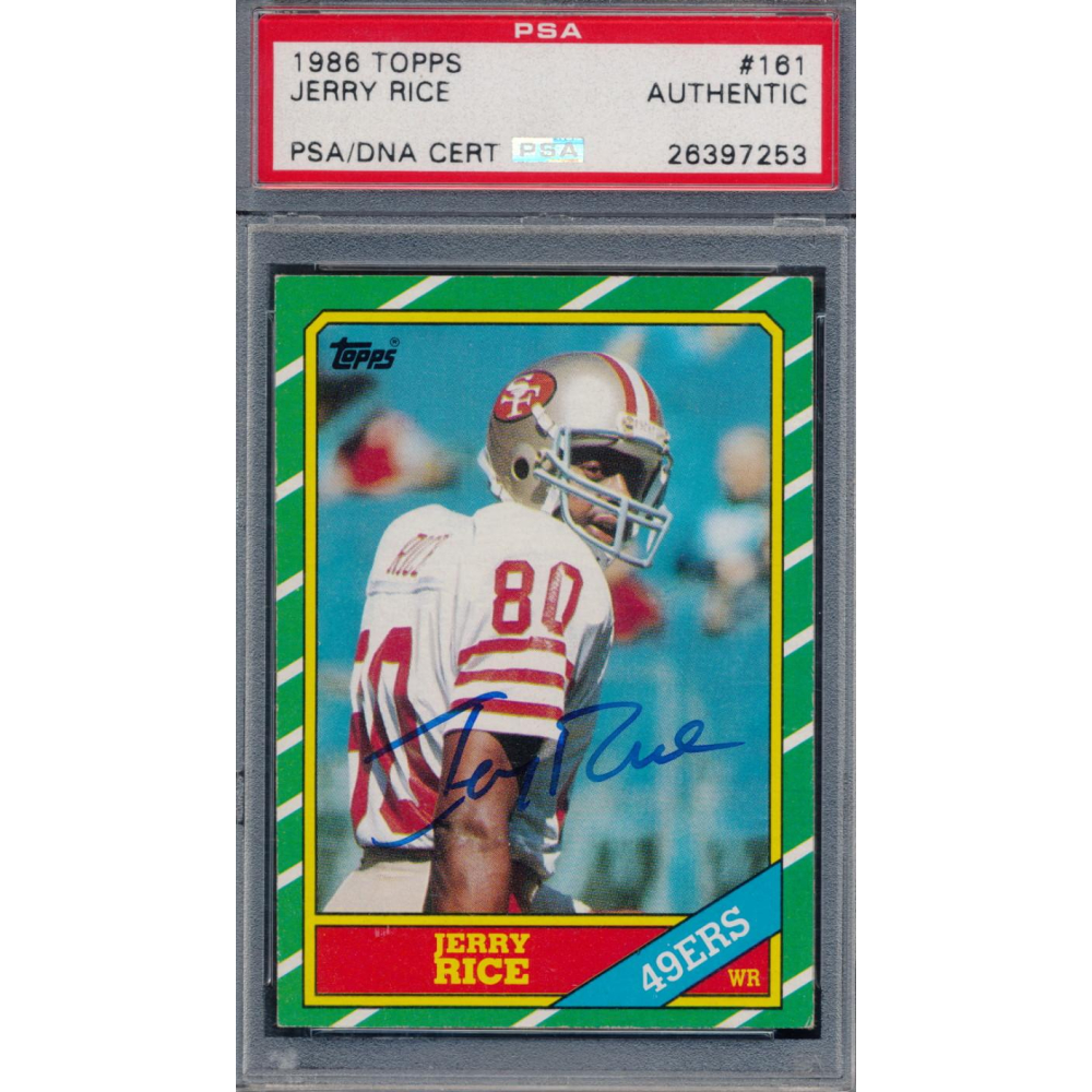 Jerry Rice Signed 1986 Topps #161 RC (PSA) | Pristine Auction