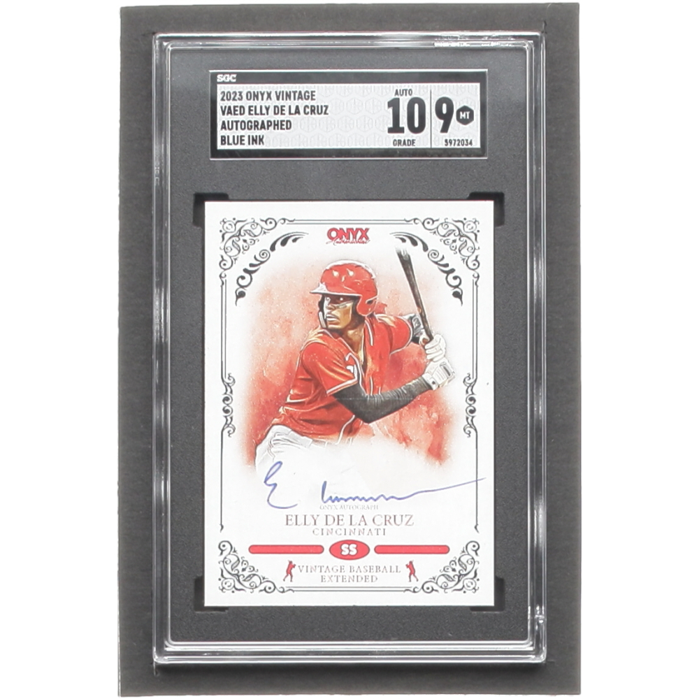 Elly De La Cruz 2022 Onyx Vintage Autographs Blue Ink #VAED (SGC 9 ...