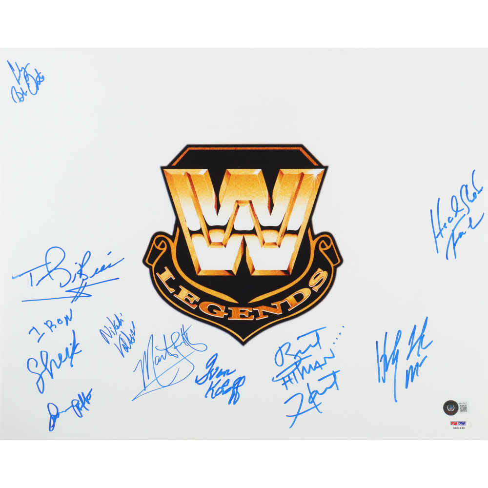 WWF Legends 16x20 Photo Signed by (10) with Bret Hart, Ted DiBiase Sr ...