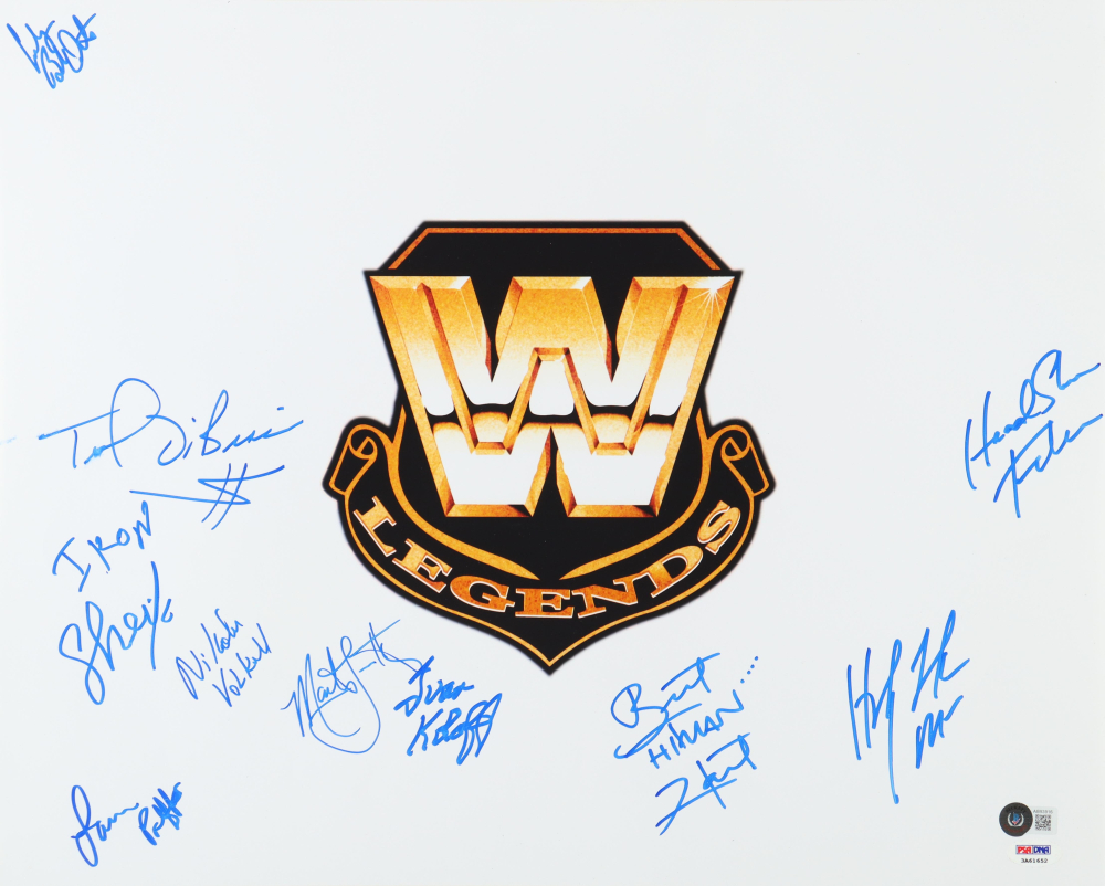 WWF Legends 16x20 Photo Signed by (10) with Bret Hart, Ted DiBiase Sr ...