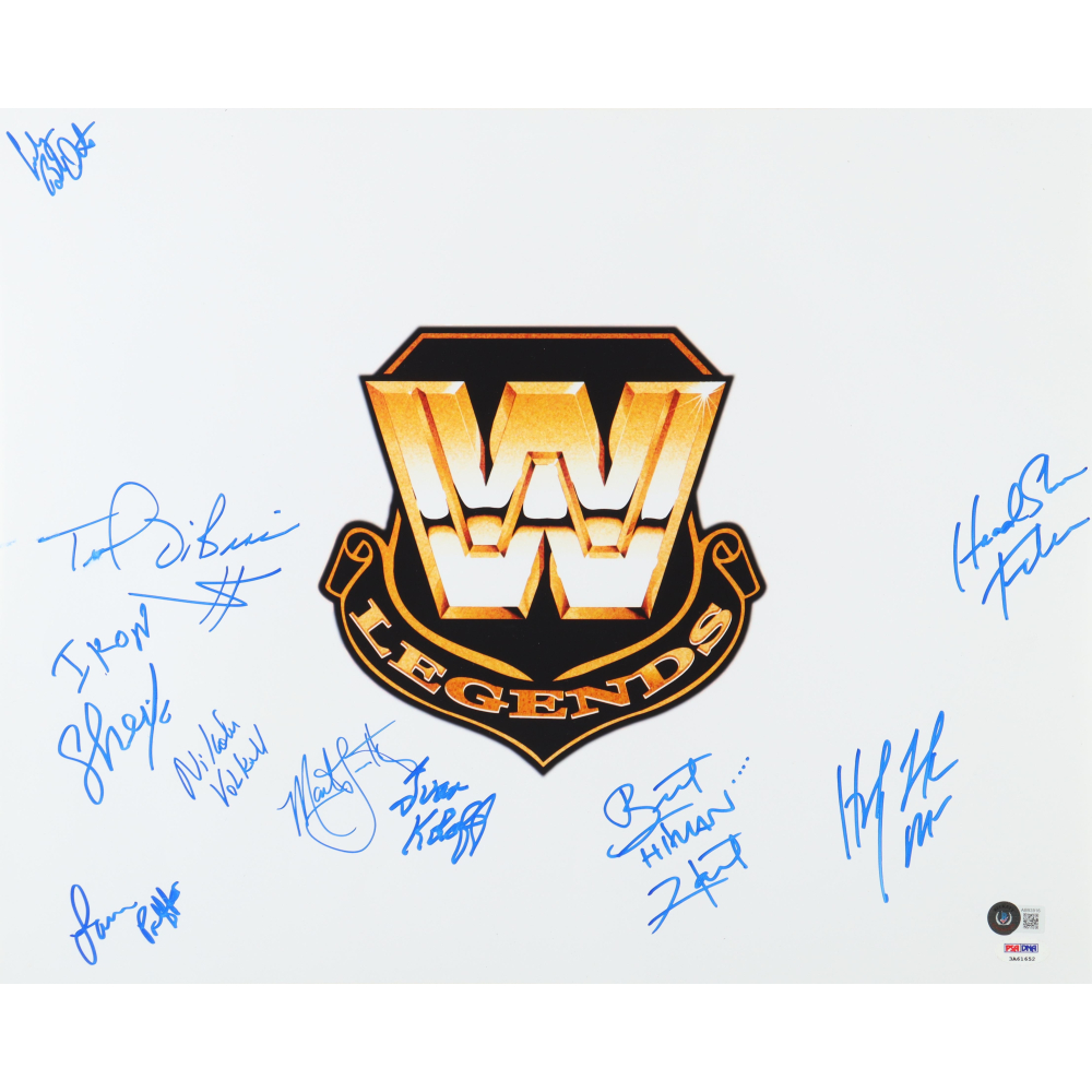 WWF Legends 16x20 Photo Signed by (10) with Bret Hart, Ted DiBiase Sr ...