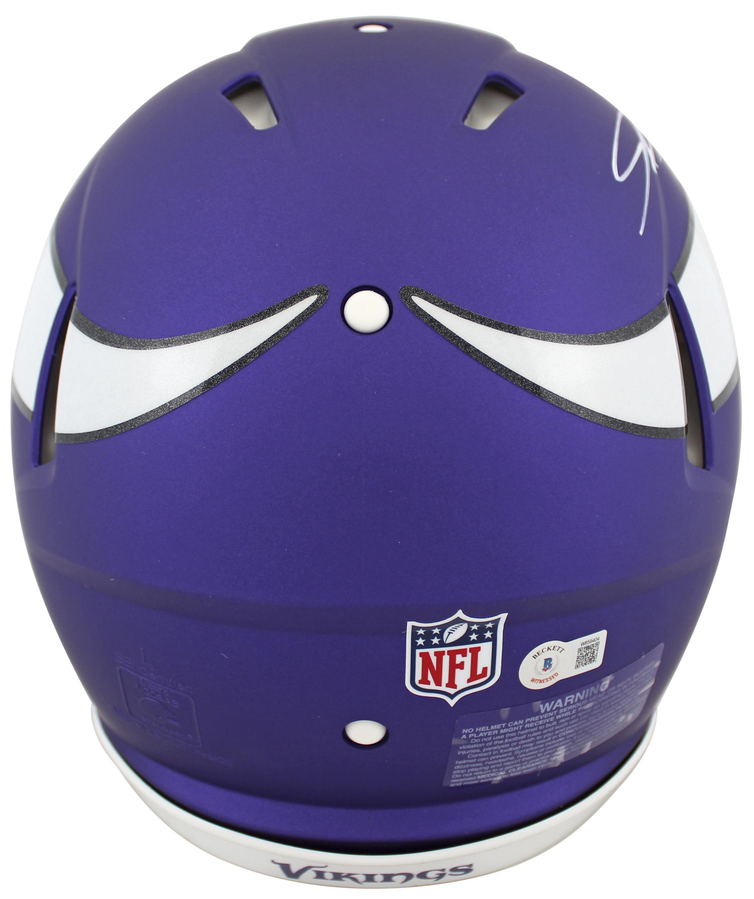 Jordan Addison Signed Vikings Full-Size Authentic On-Field Speed Helmet ...