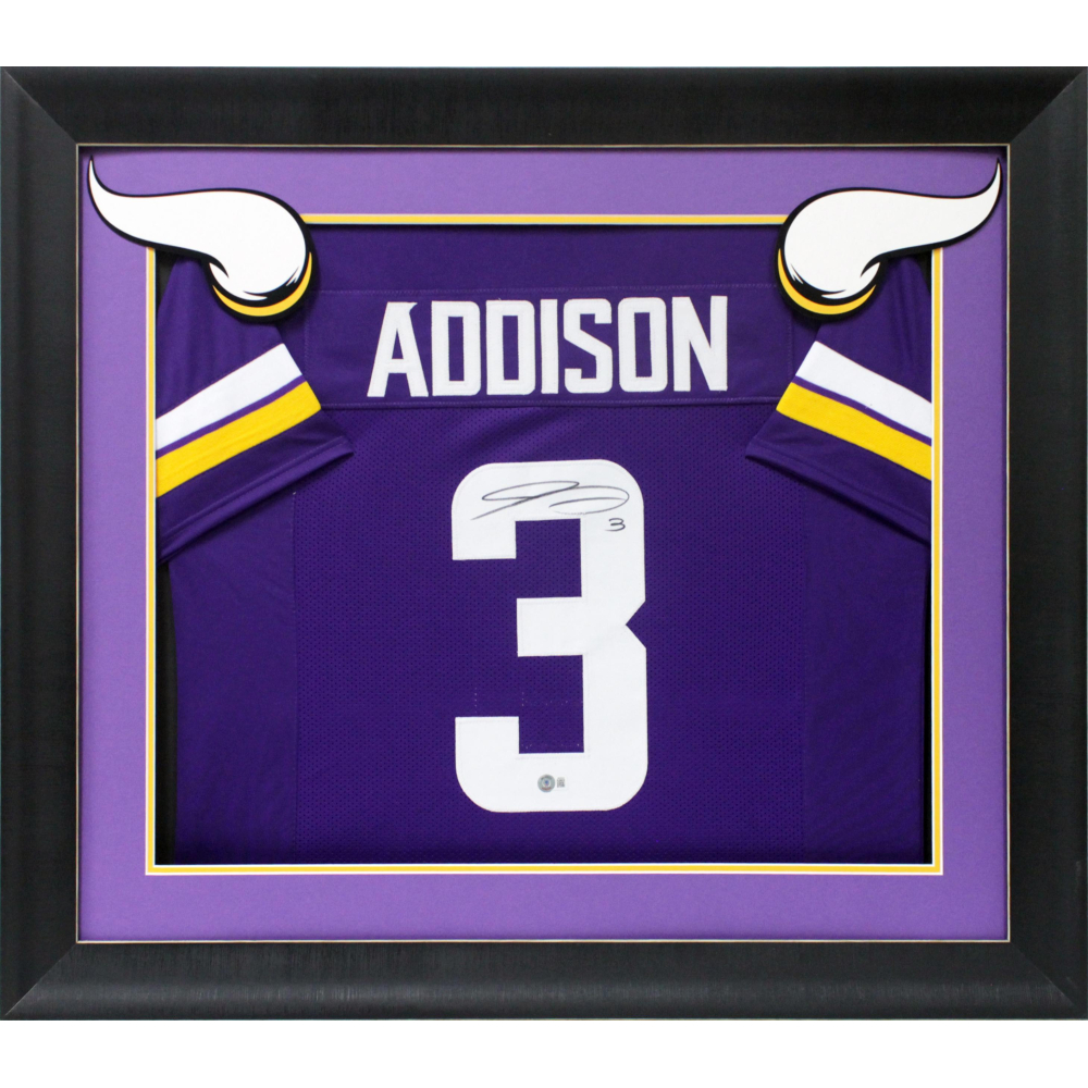 Jordan Addison Signed Custom Framed Jersey Display (Beckett) | Pristine ...