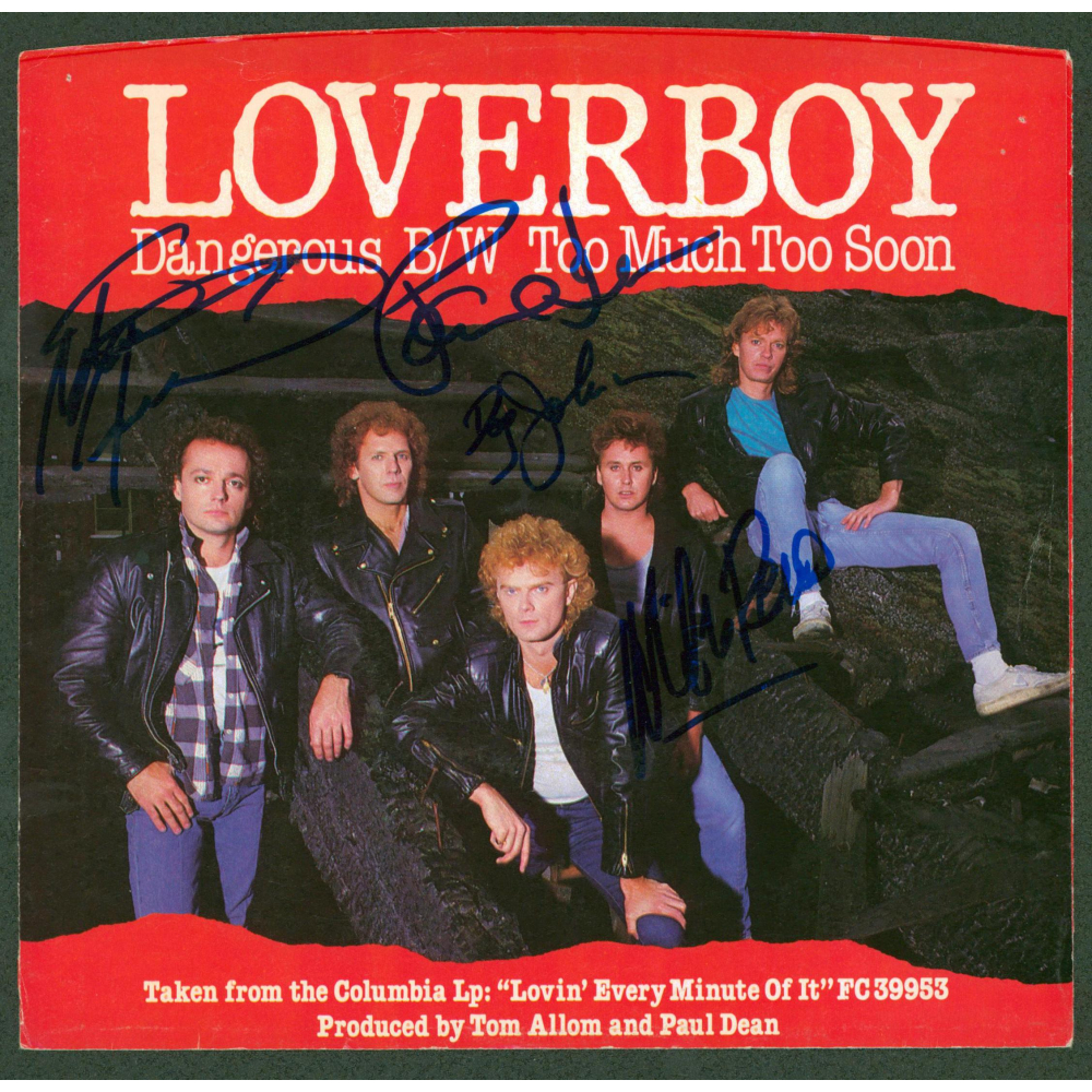 Loverboy "Too Much Too Soon" Vinyl Record Album Sleeve Signed By (4 ...