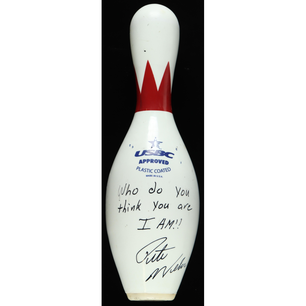 Pete Weber Signed Bowling Pin Inscribed "Who do you think you are I AM ...