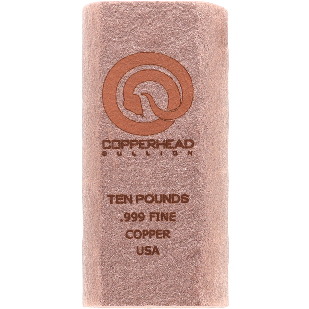 Ten Pounds .999 Fine Copper Copperhead Design Bullion Bar | Pristine ...