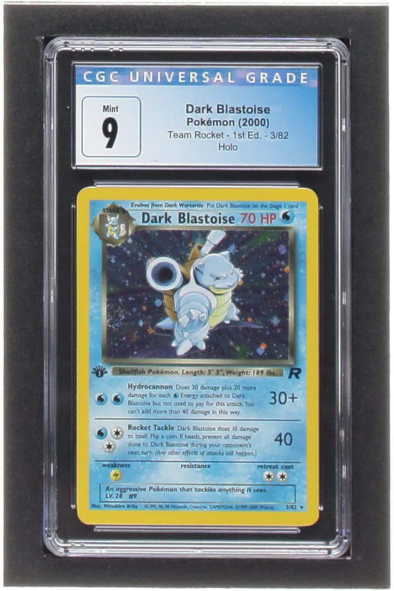 Dark Blastoise 2000 Pokemon Team Rocket 1st Edition #3 Holo (CGC 9 ...