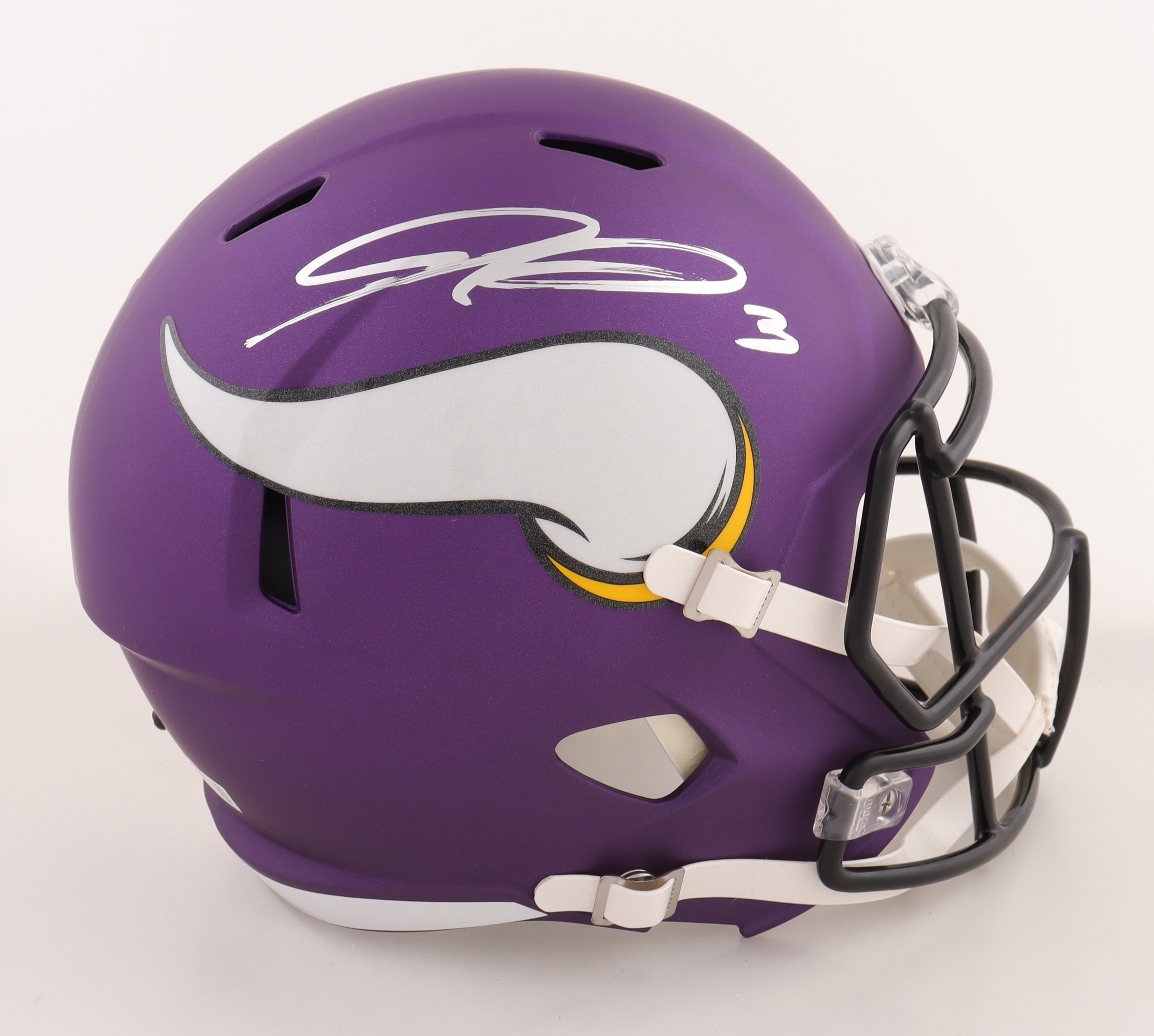 Jordan Addison Signed Vikings Full-Size Speed Helmet (Beckett ...