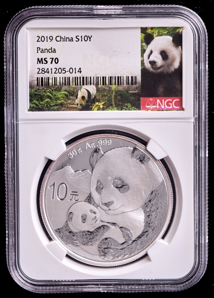 2019 Chinese Panda 10 Yuan 30g .999 Fine Silver Coin - Panda Label (NGC ...