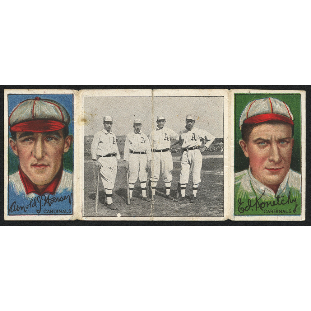1912 Hassan Triple Folders T202 #117 The Athletic Infield / Arnold ...
