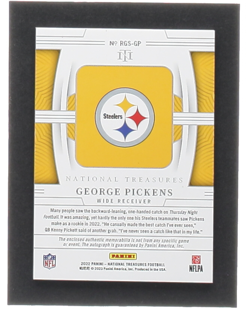 George Pickens 2022 Panini National Treasures Rookie NFL Gear Signature ...