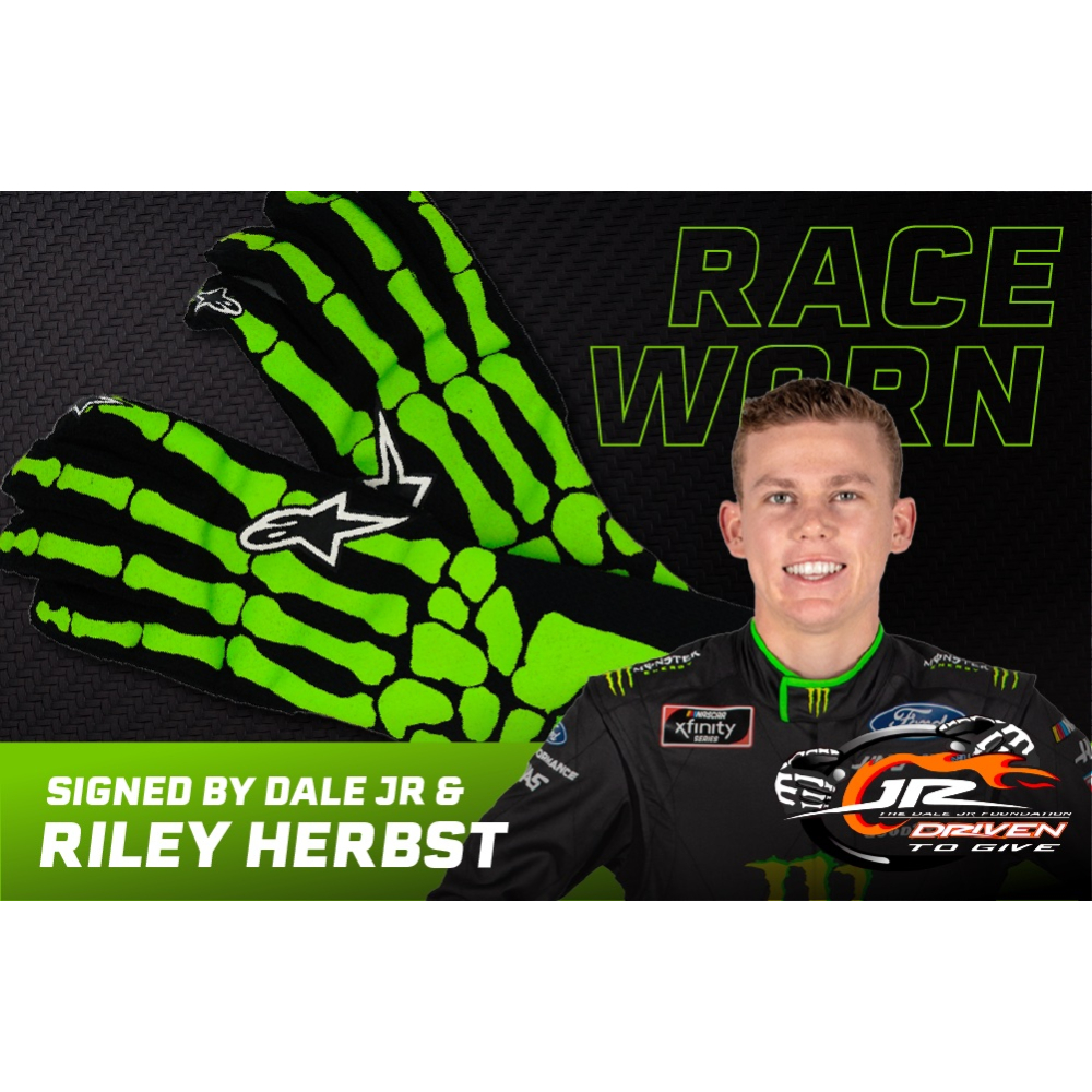 Riley Herbst 2023 Bristol Race Worn & Signed Gloves | Also Signed by ...