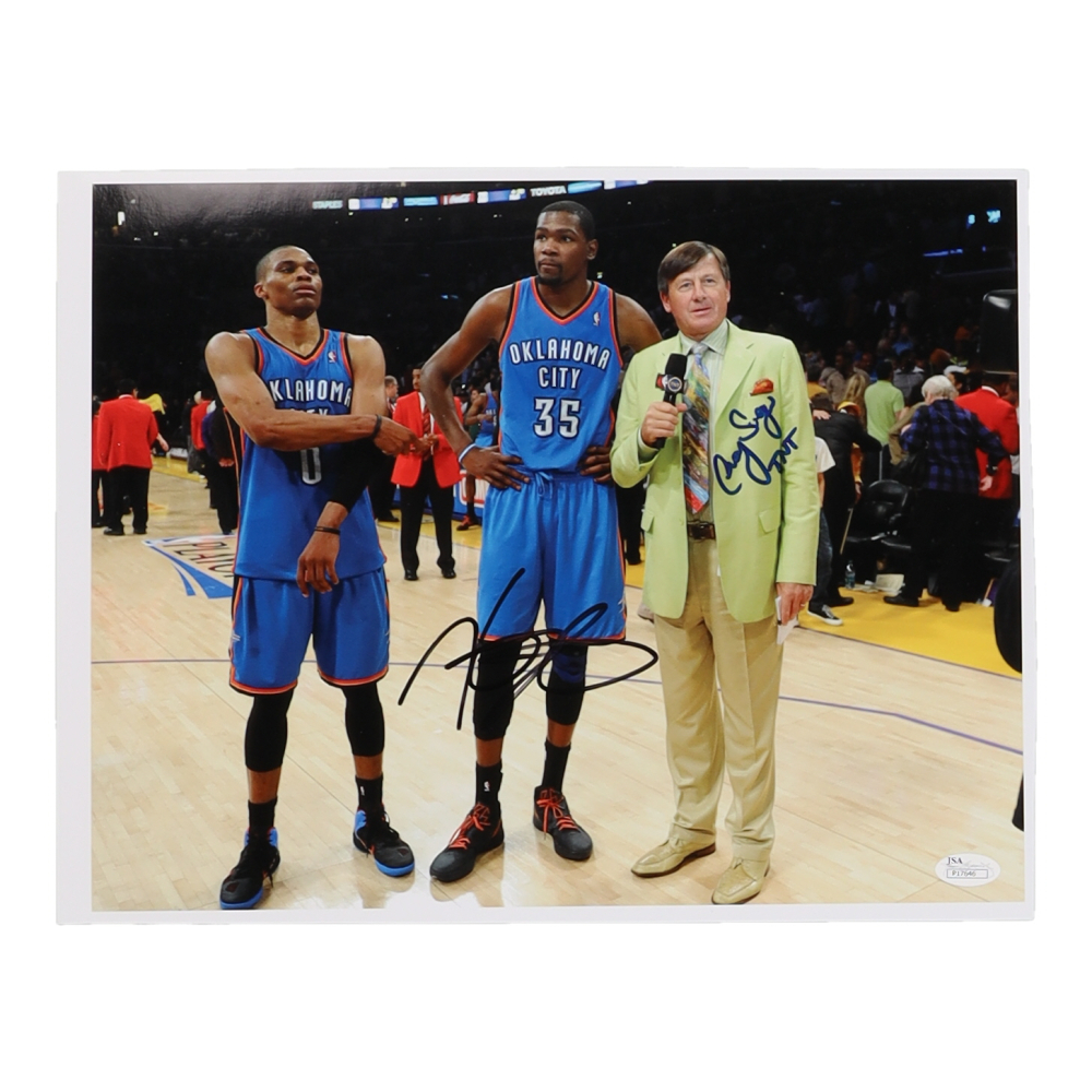 Kevin Durant & Craig Sager Signed Thunder 11x14 Photo Inscribed "TNT ...