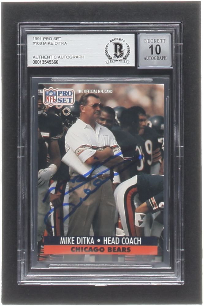 Mike Ditka Signed 1991 Pro Set #108 CO (BGS | Auto 10) | Pristine Auction