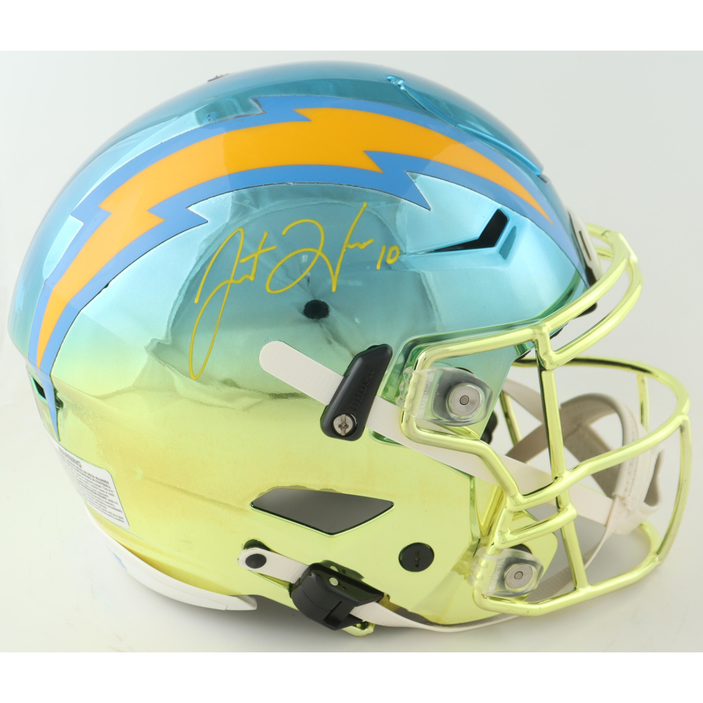 Justin Herbert Signed Chargers Full-Size Authentic Chrome On-Field ...