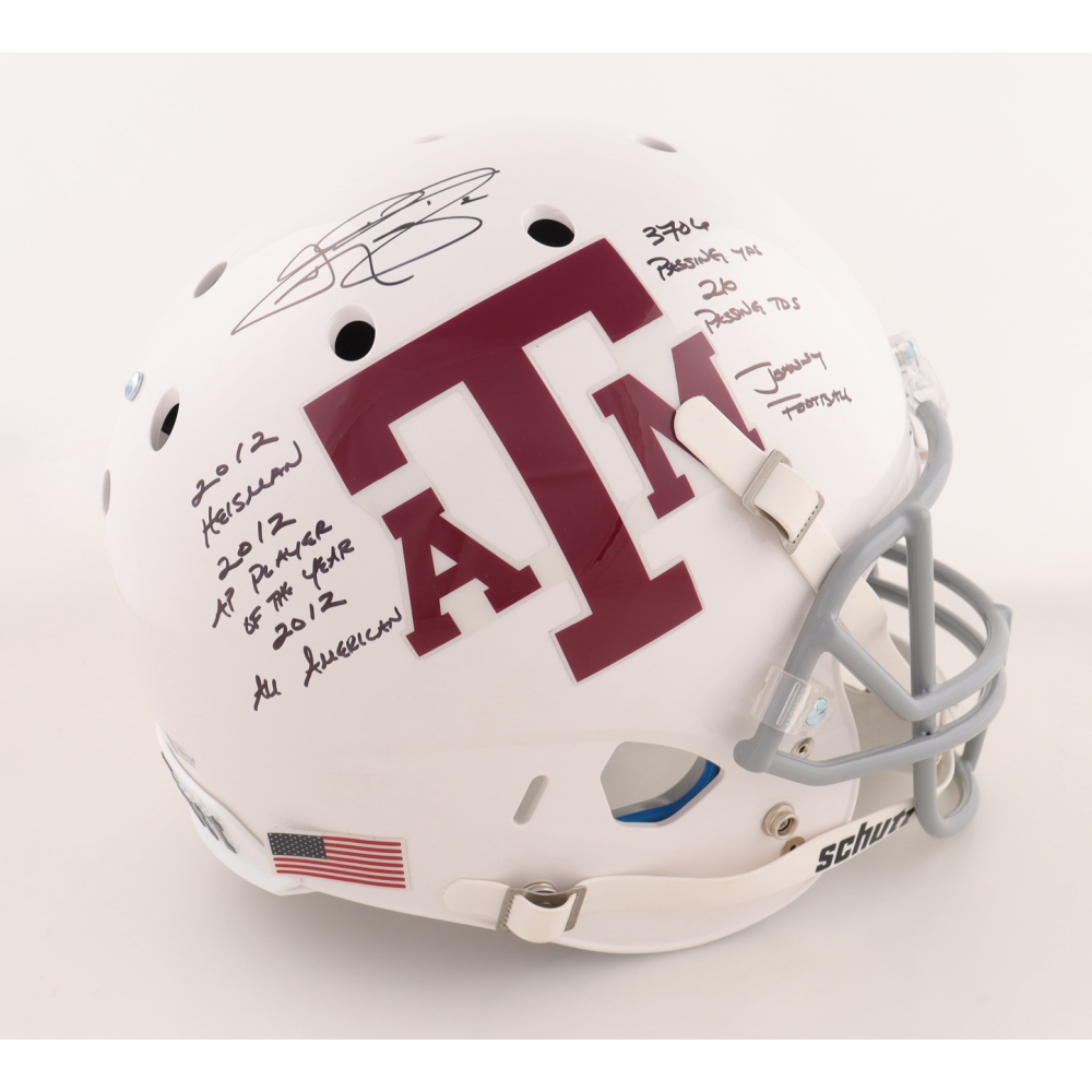 Johnny Manziel Signed Texas A&M Aggies Full-Size Helmet with Multiple ...