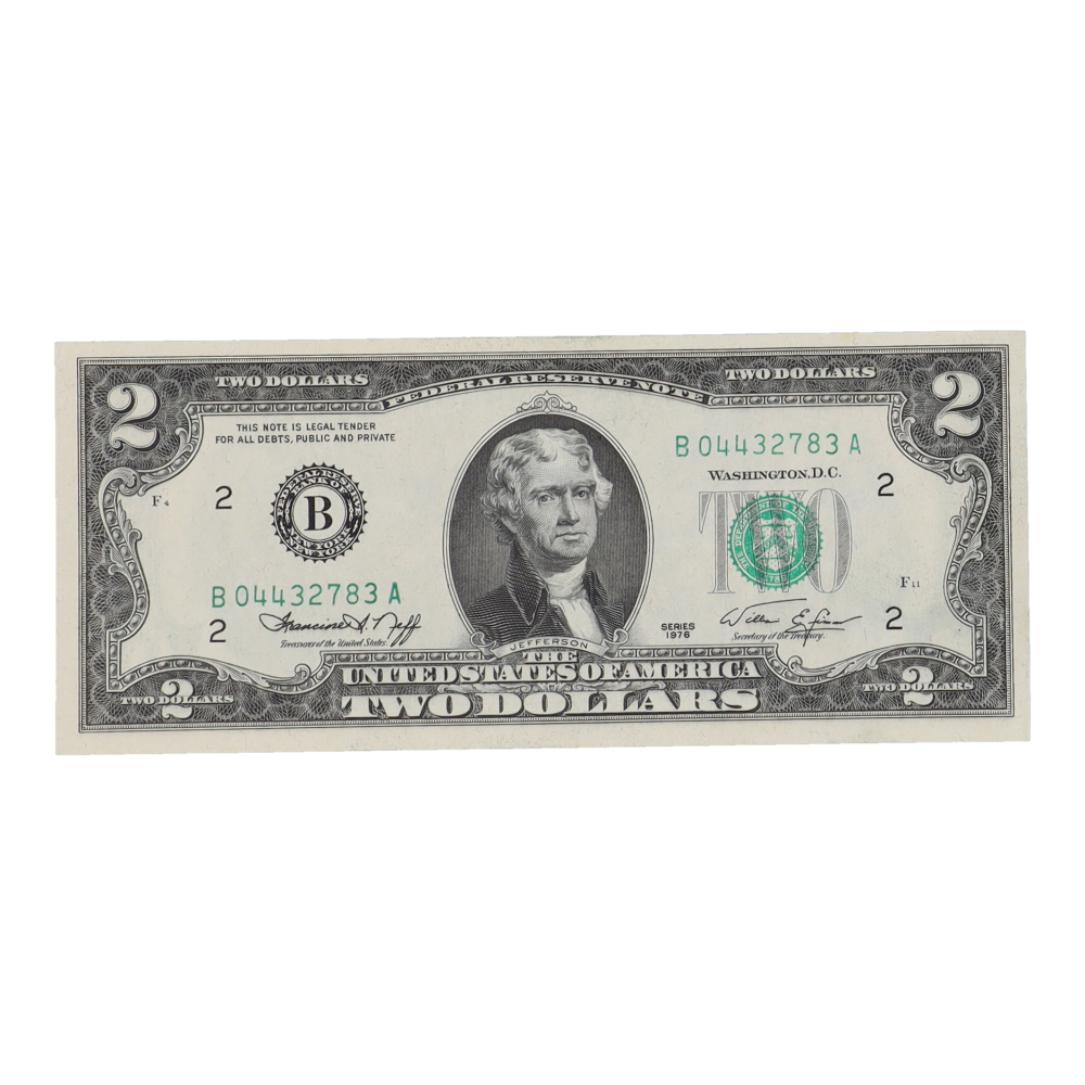 1976 U.S. $2 Two Dollars Federal Reserve Note | Pristine Auction