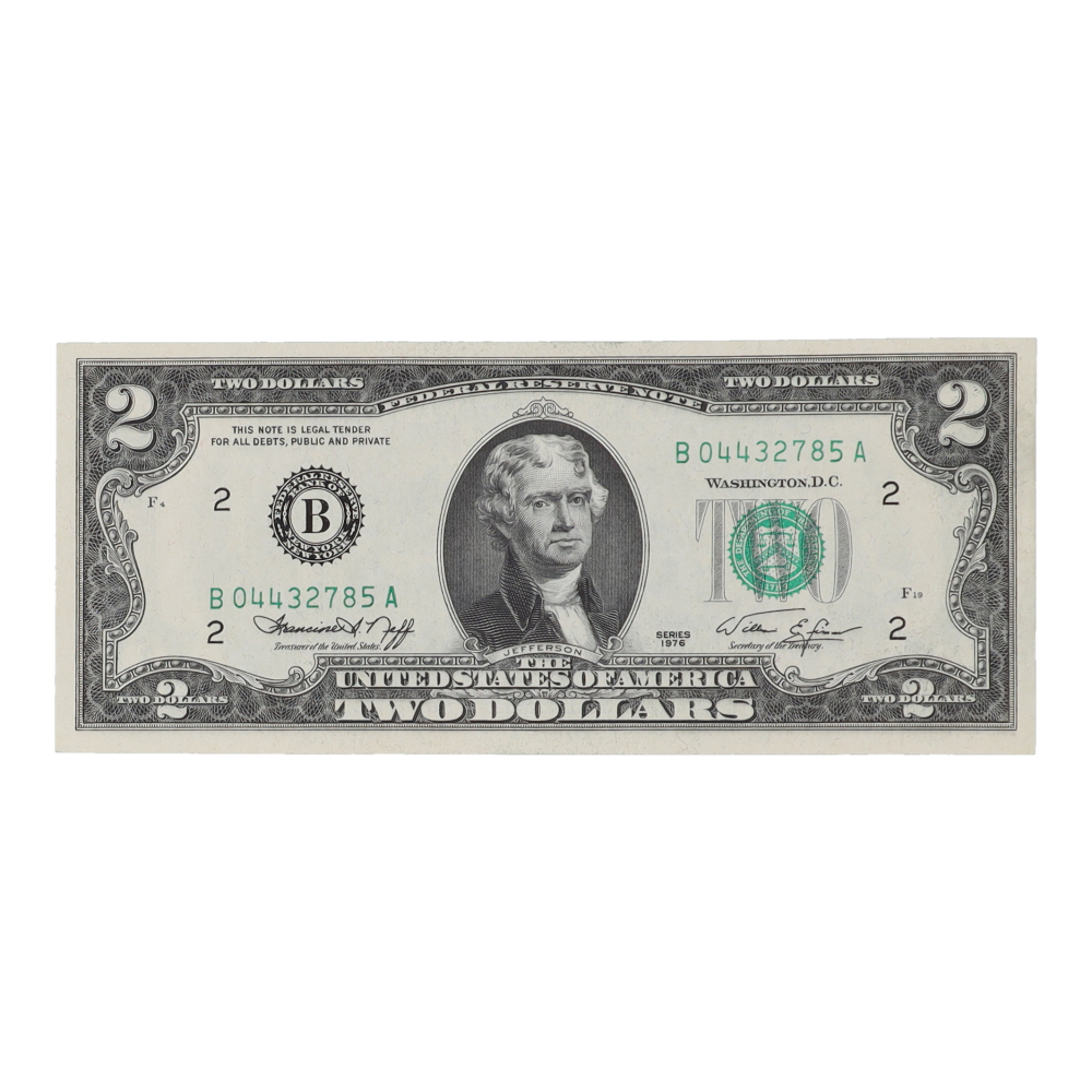 1976 U.S. $2 Two Dollars Federal Reserve Note | Pristine Auction