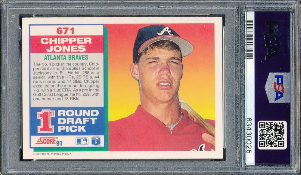 Chipper Jones 1991 Score #671 RC (PSA 10) | Pristine Auction