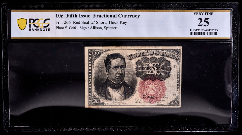 1874 10 Cents Fractional Currency Note - Fifth Issue, Fr. 1266 Allison ...