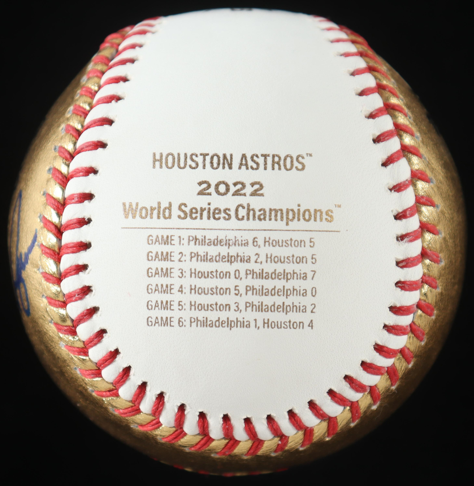 Nolan Ryan Signed Astros 2022 World Series Gold Leather Baseball with ...