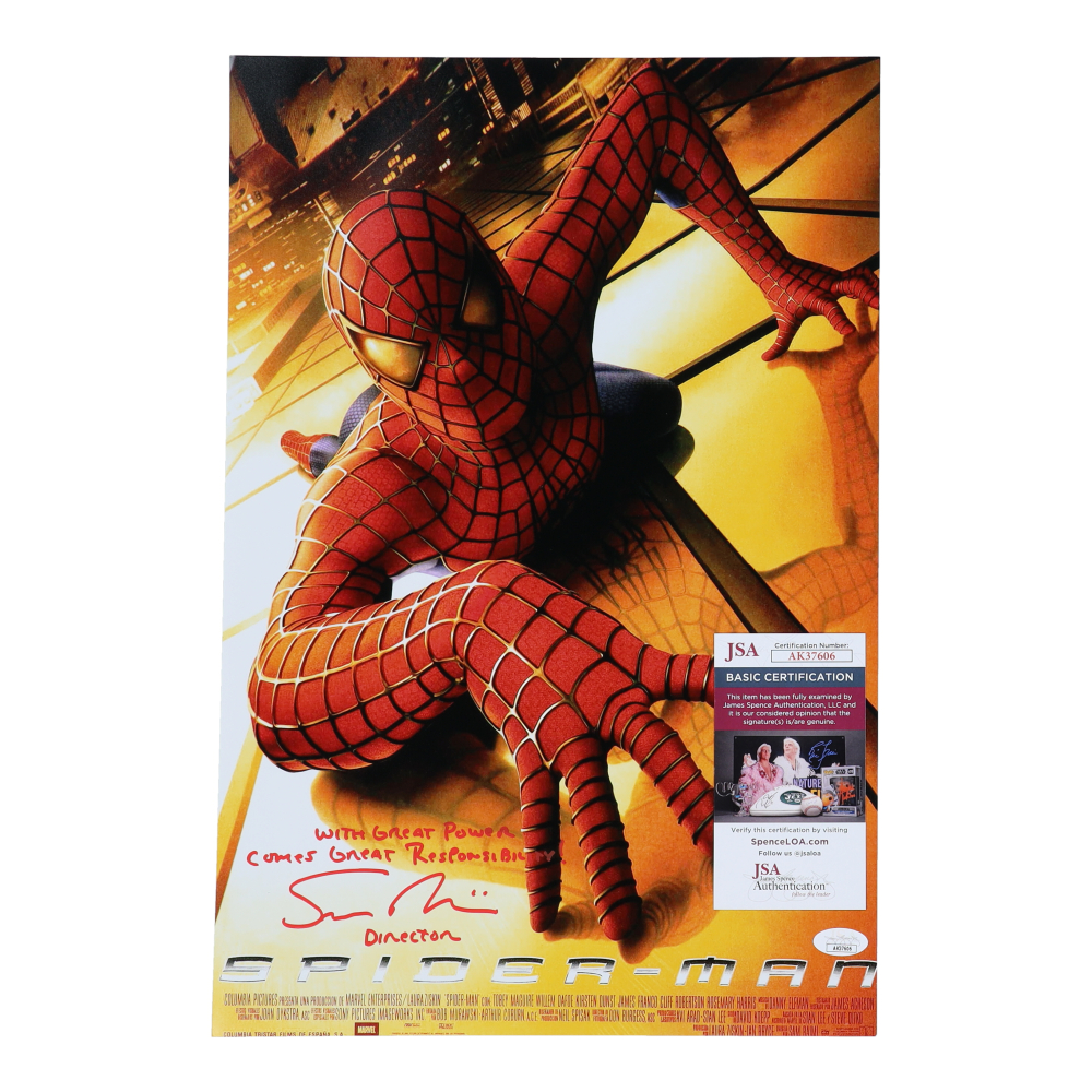 Sam Raimi Signed "Spiderman" 11x17 Photo Inscribed "Director" & "With ...